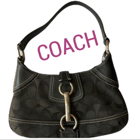 Coach | Bags | Coach Signature Canvas Handbag With Clasp | Poshmark